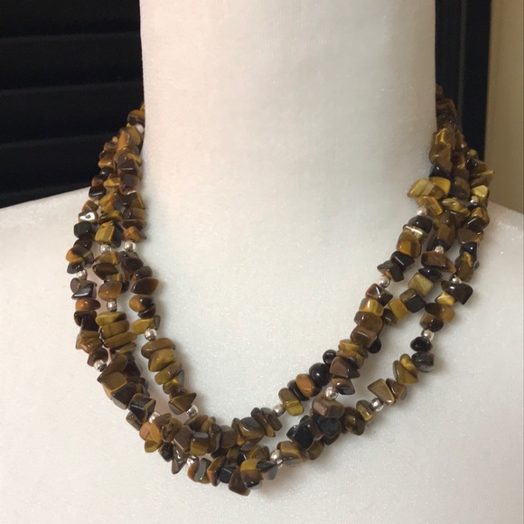 Jewelry | Stone And Metal Statement Necklace | Poshmark